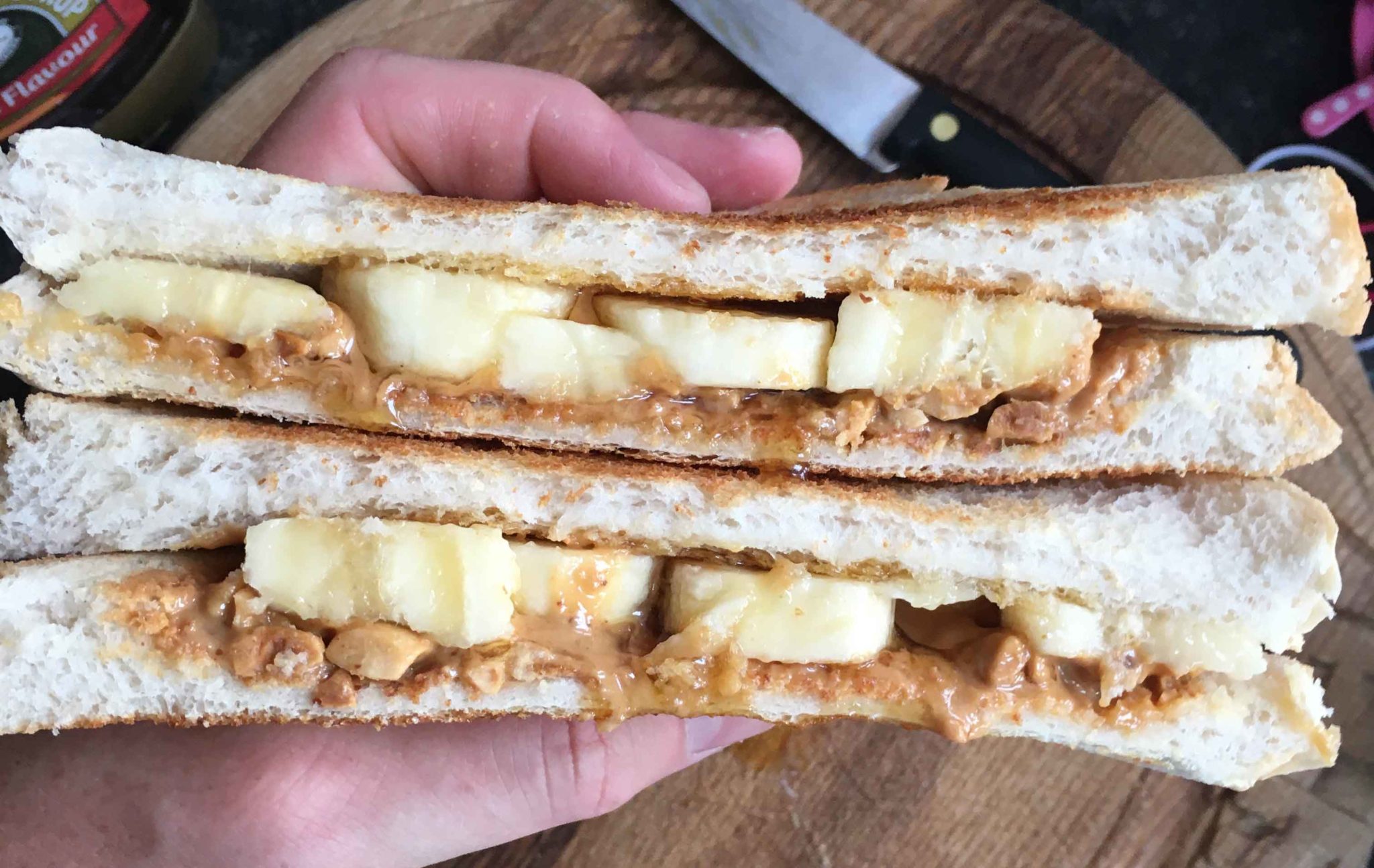 Banana, Peanut Butter and Syrup Toasted Sandwich Recipe - Toastie Recipes